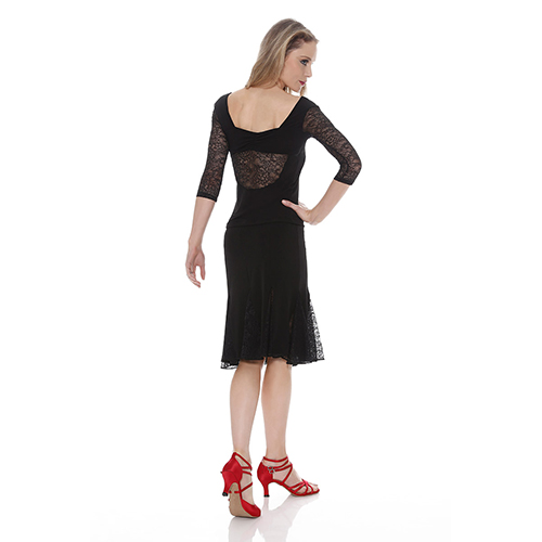 So Danca Women's Black Slim/Floral Lace Dance Top E-11122 Latin - World ...